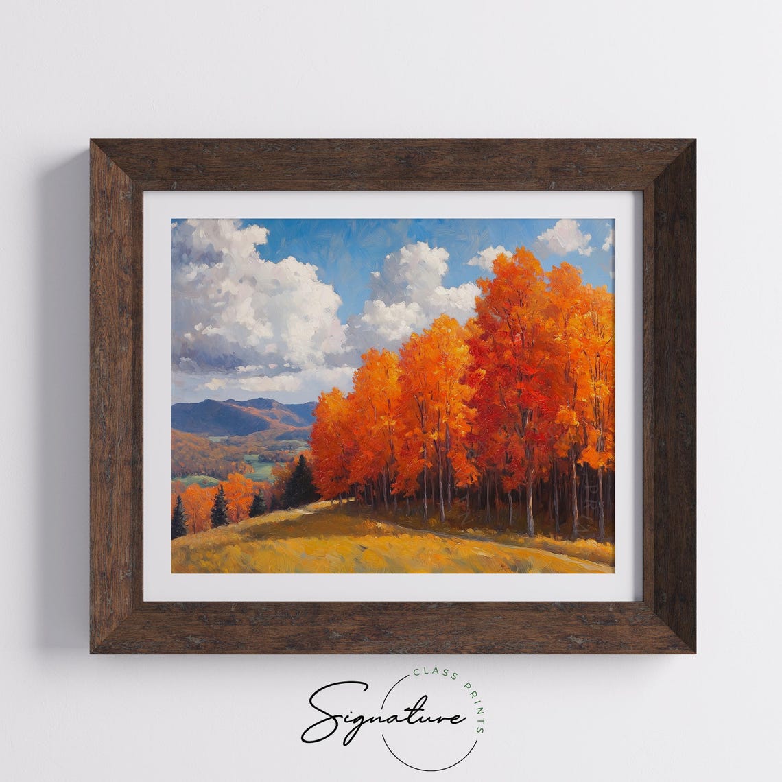 Autumn Maple Trees in Vermont Painting, Warm Fall Landscape, Earthy ...