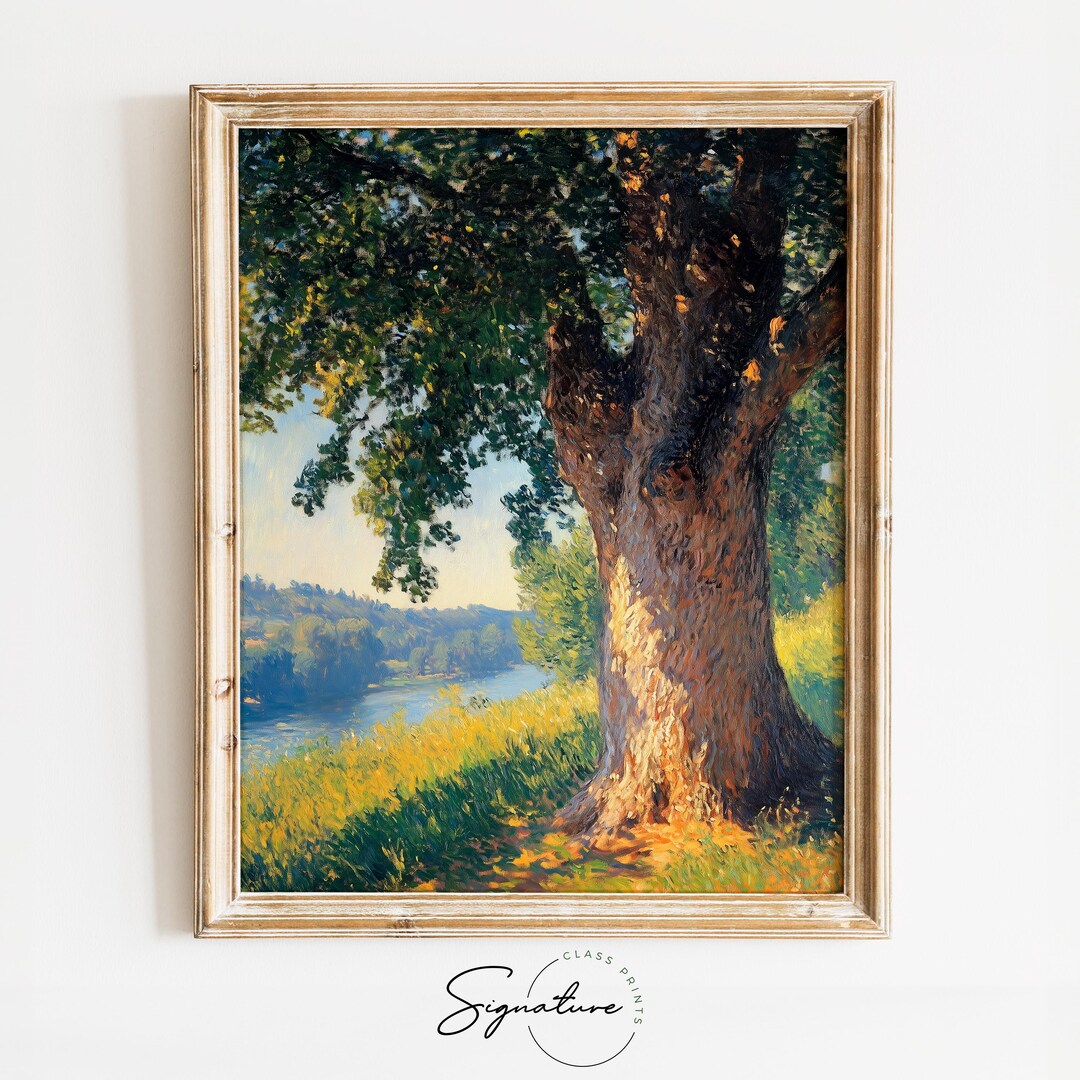 Printable Ancient Chestnut Tree Art - Rustic Landscape Wall Art, Earthy ...