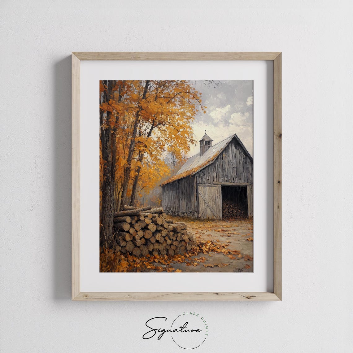 Nostalgic Farm in Fall With Stacked Firewood - Rustic Barn, Earthy ...