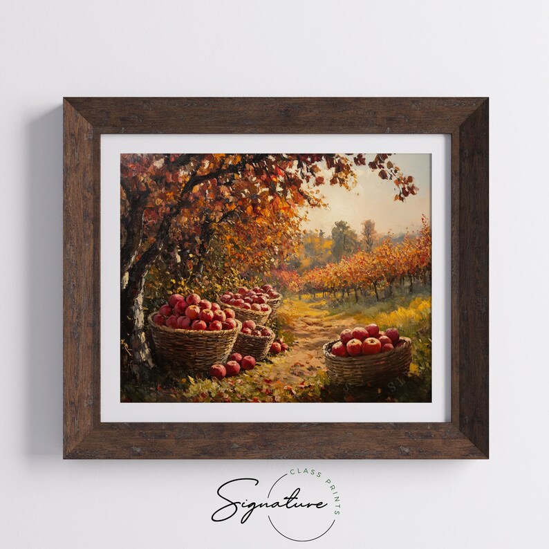 Printable Apple Orchard After Harvest Apple Baskets in Fall, Rustic ...