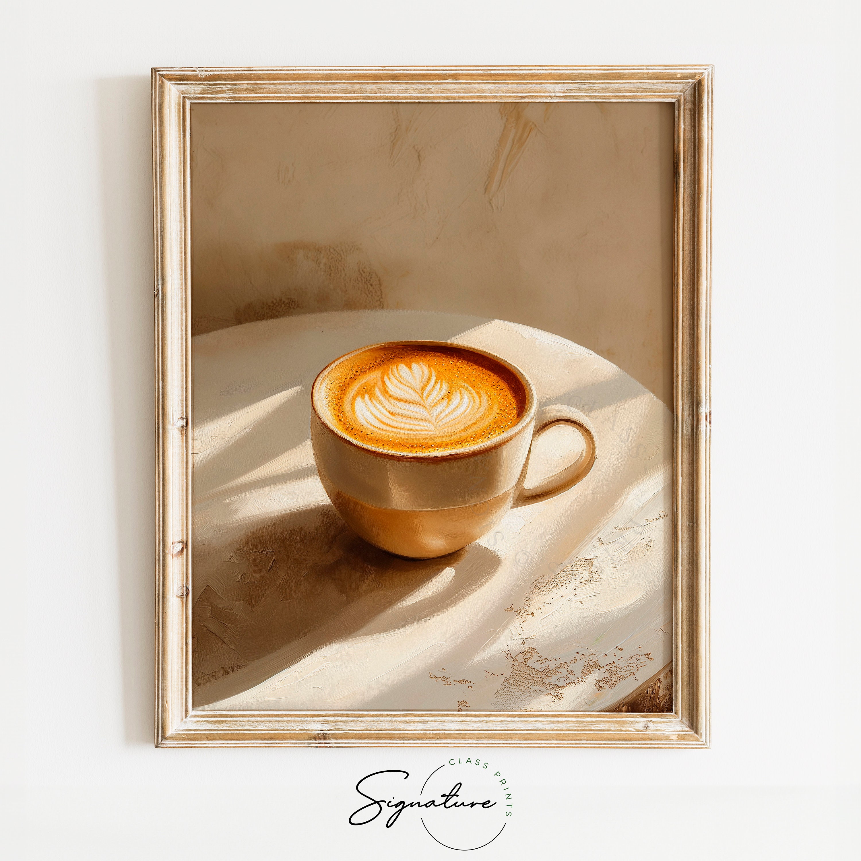 Printable Latte With Artful Foam Design Painting - Creative Coffee ...