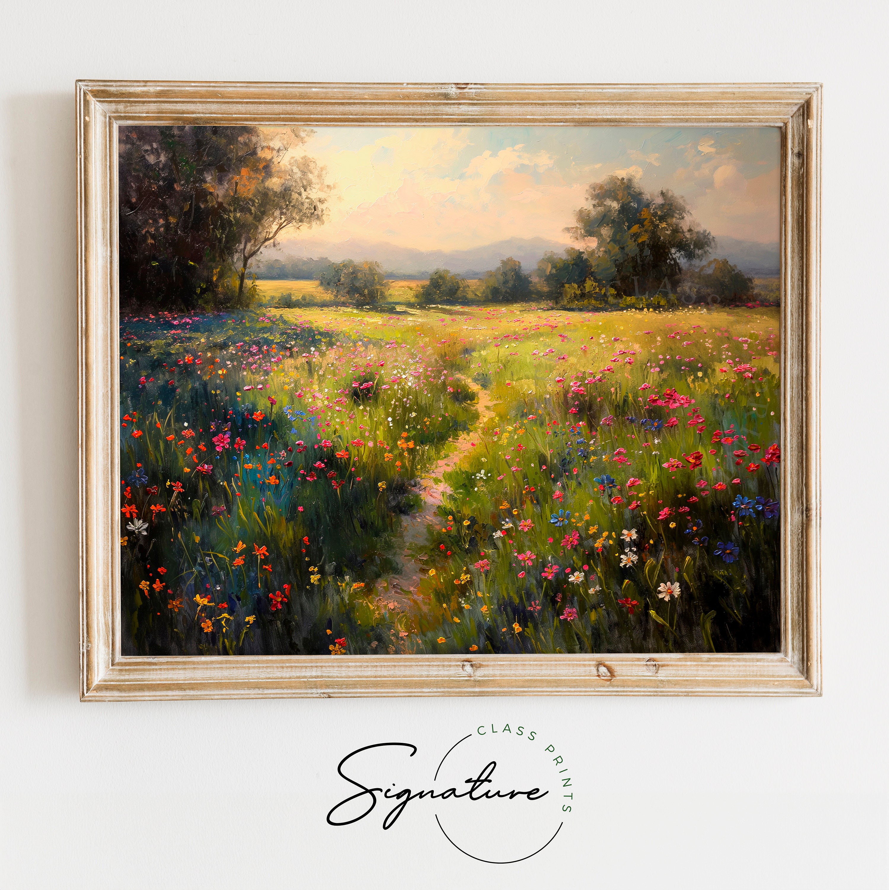 Printable Wildflower Carpet at Dawn Tranquil Meadow Art Print, Summer ...