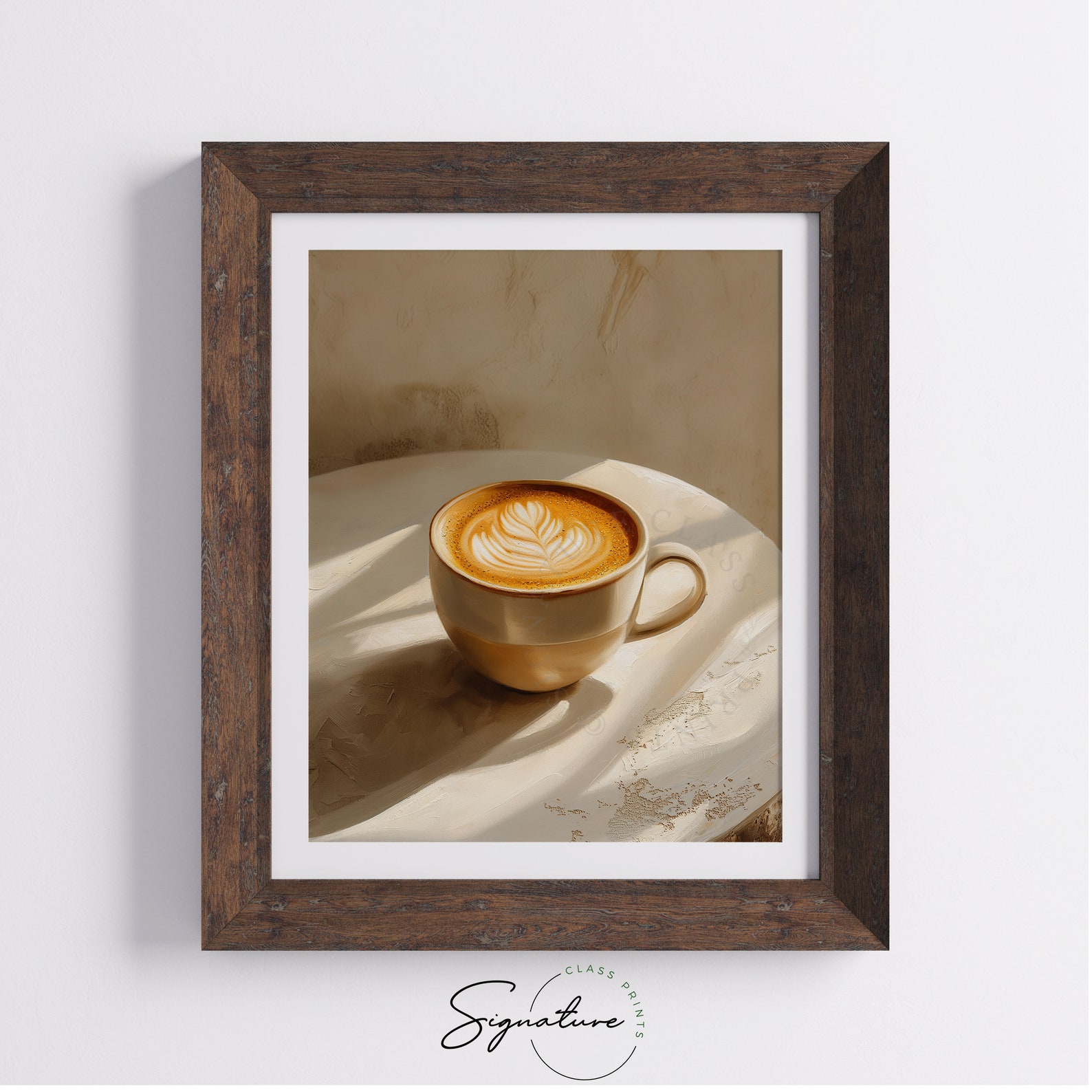 Printable Latte With Artful Foam Design Painting - Creative Coffee Artwork - Morning Latte Scene ...