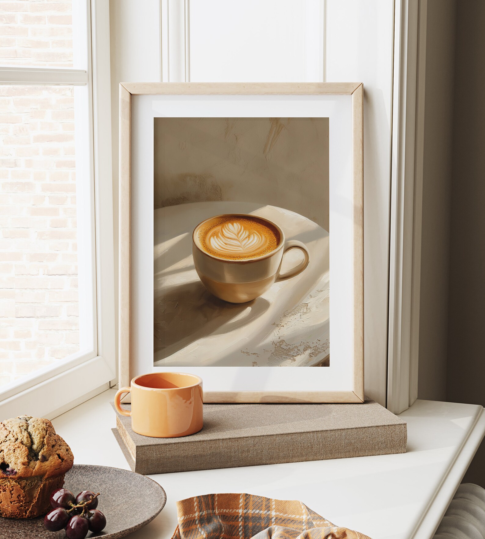 Printable Latte With Artful Foam Design Painting - Creative Coffee Artwork - Morning Latte Scene ...