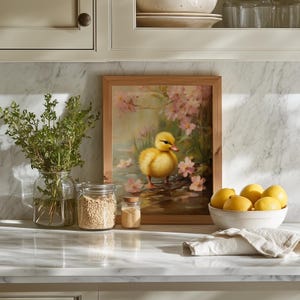Spring Duckling Wall Art - Printable Duck Painting by Water's Edge ...