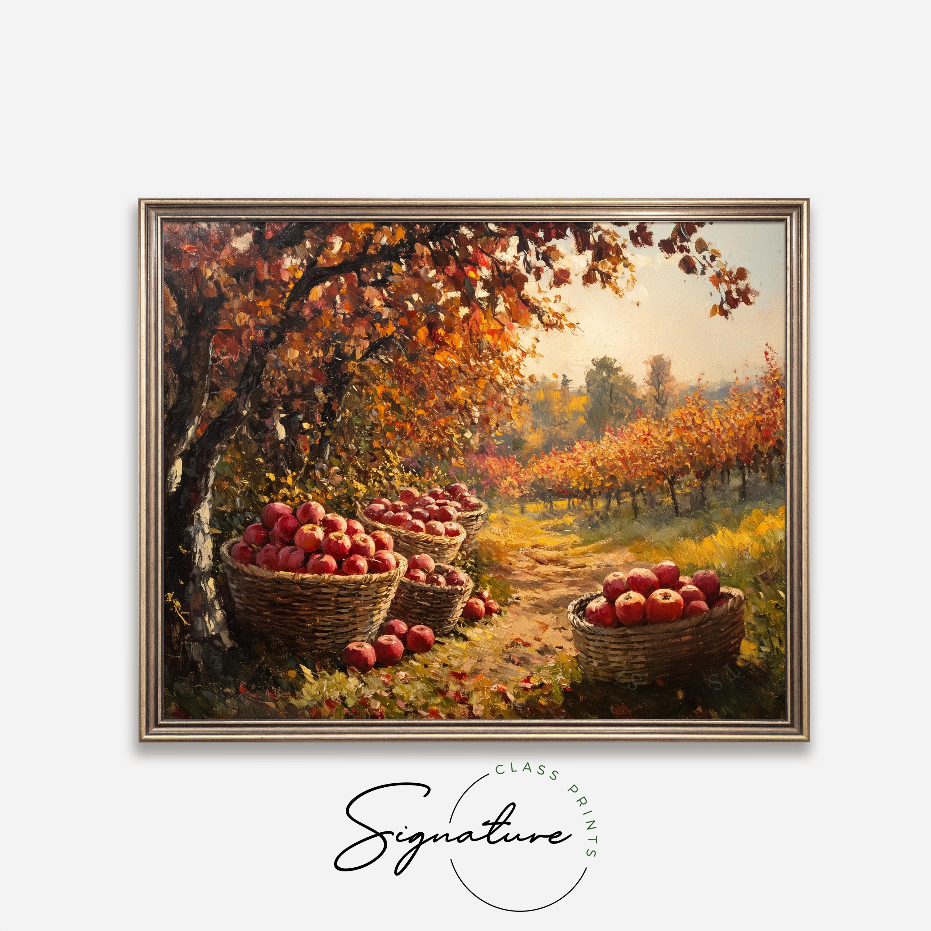 Printable Apple Orchard After Harvest Apple Baskets in Fall, Rustic ...
