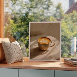 Printable Latte With Artful Foam Design Painting - Creative Coffee Artwork - Morning Latte Scene ...