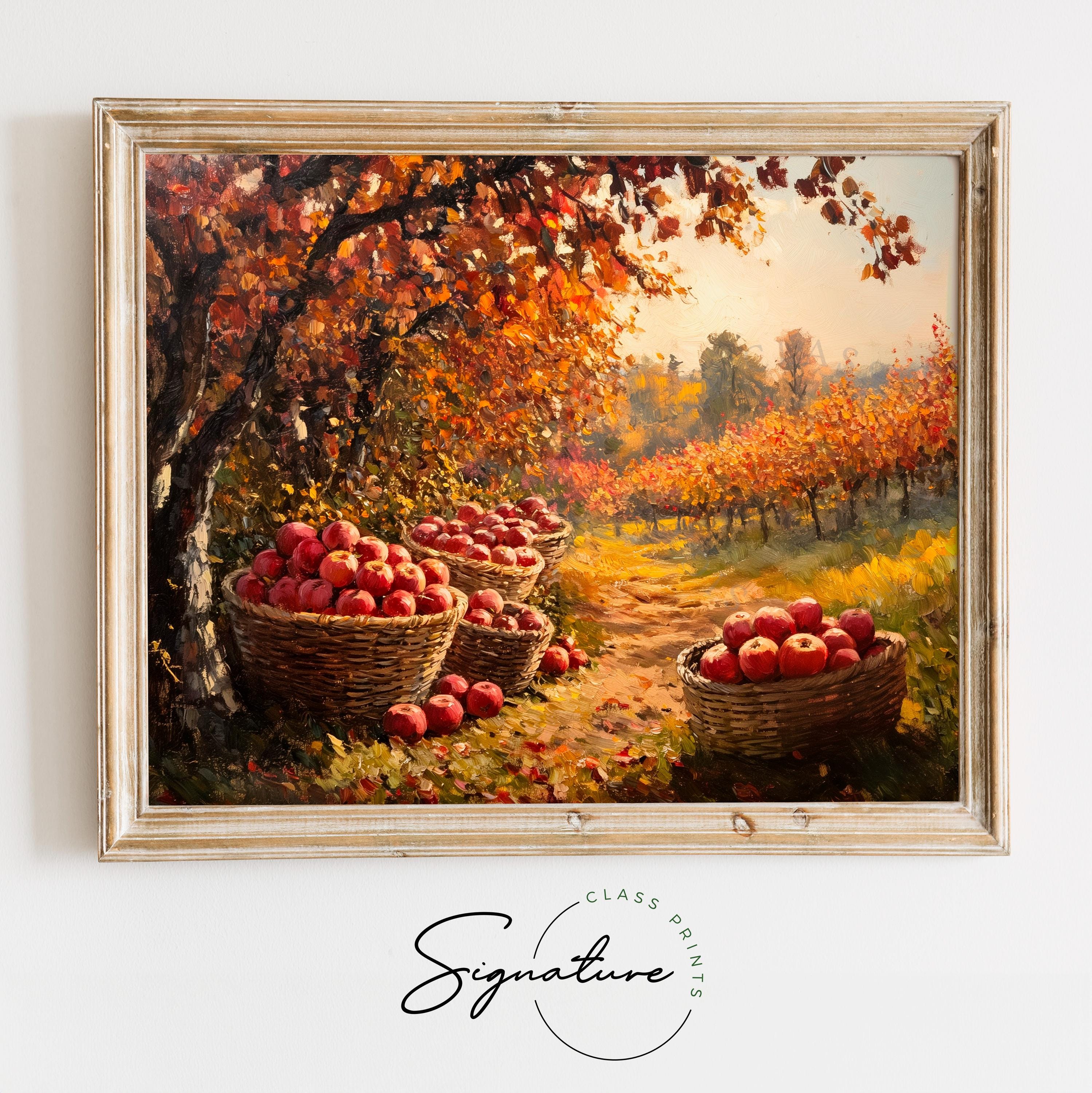 Printable Apple Orchard After Harvest Apple Baskets in Fall, Rustic ...