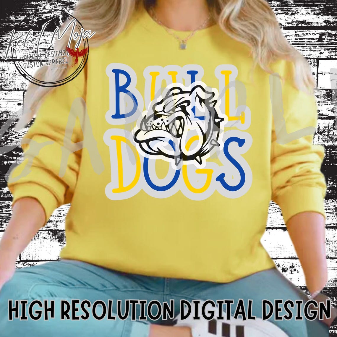 Bulldogs Mascot Digital Download Png Big Print Bulldogs Png Blue and ...