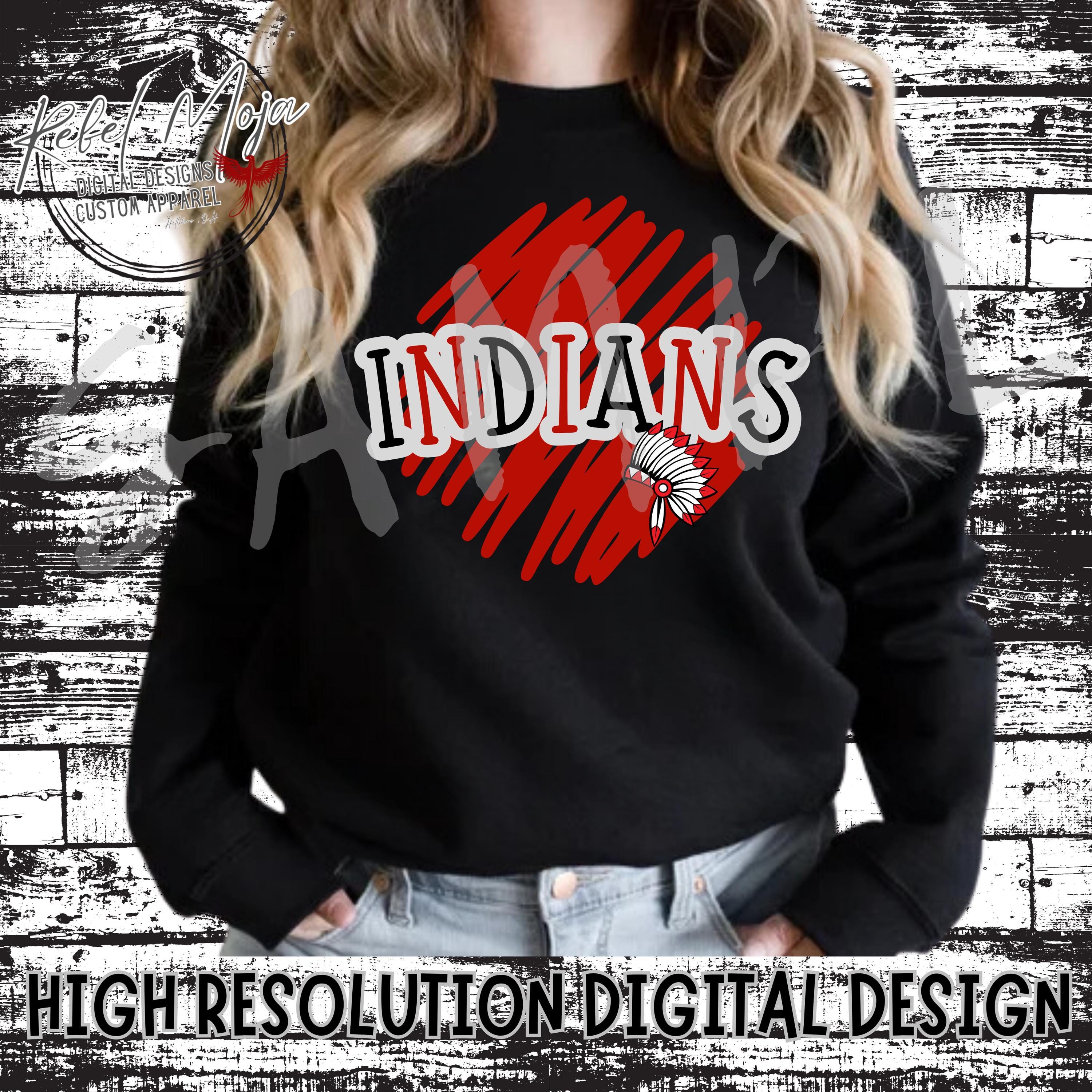 Preppy Indians Digital Download Png Bundle, Indians Mascot Bundle, Red ...