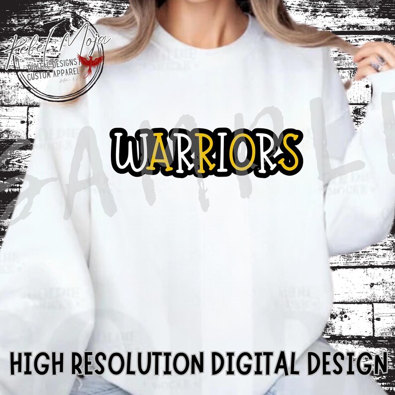 Warriors Mascot PNG Bundle: Black and Gold (digital Download) - Etsy