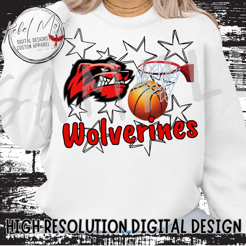 Wolverines Basketball Digital Download Png Bundle in Red Wolverines ...