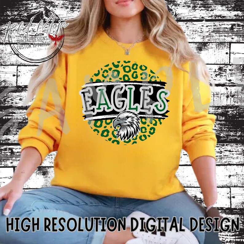 Preppy Eagles Mascot PNG Bundle: Green & White (digital Download) - Etsy