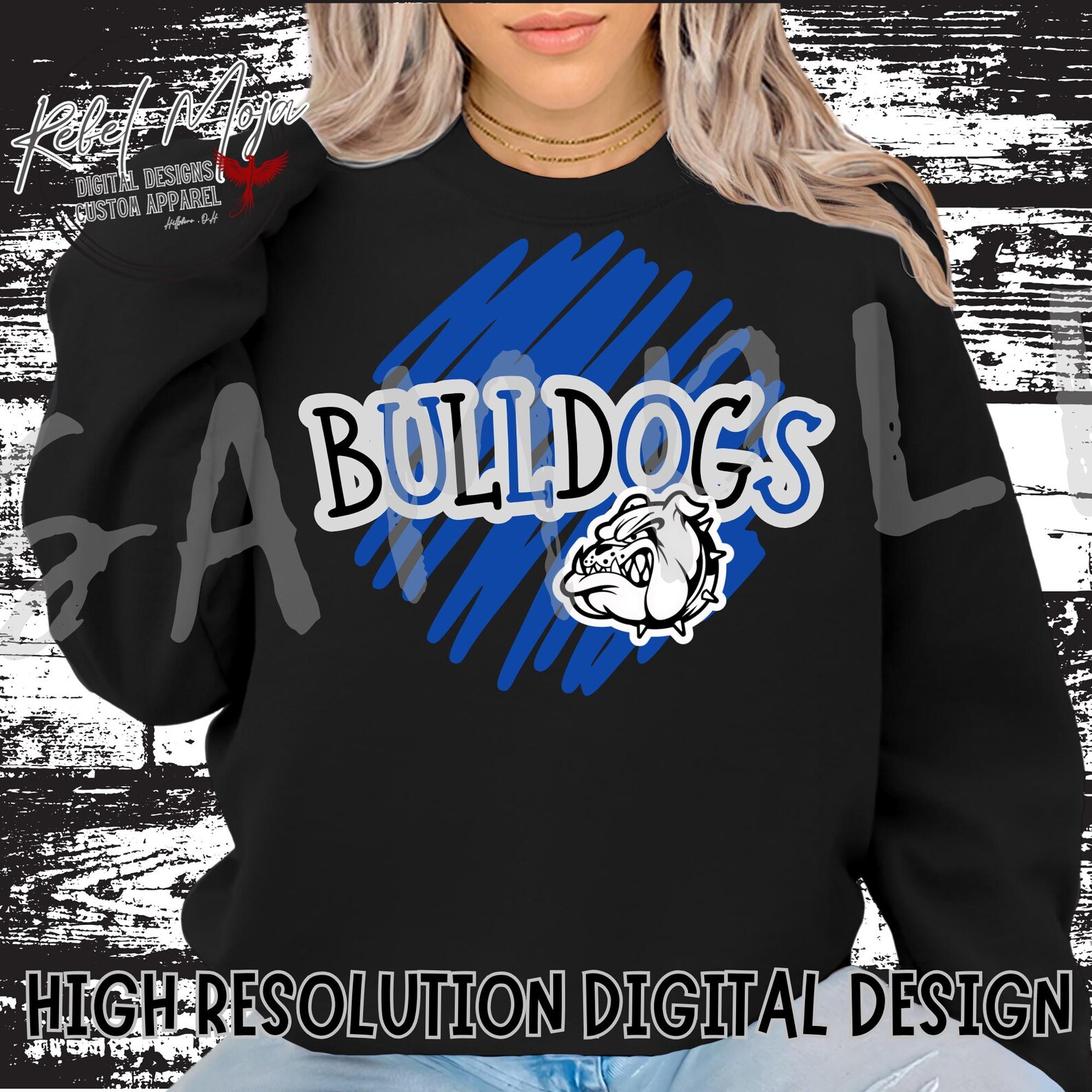 Blue Bulldogs Mascot Digital Download Png Bundle Preppy Bulldogs Png ...