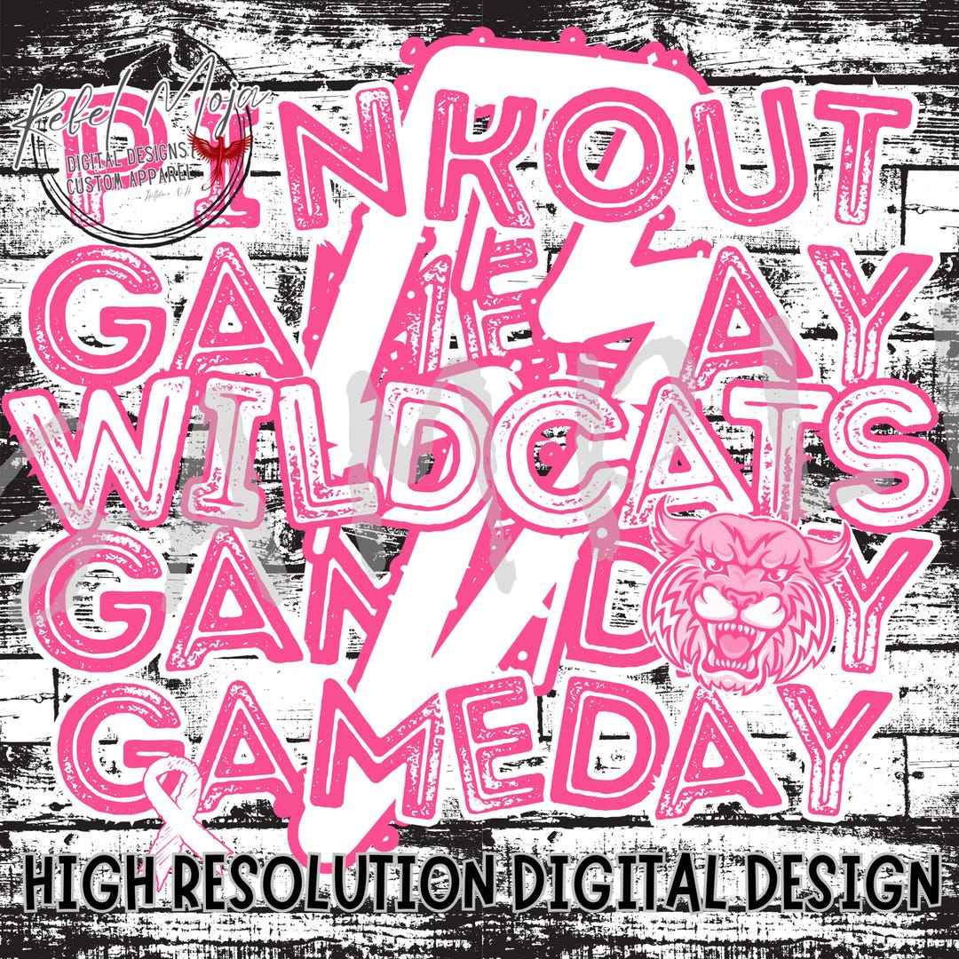Pink Out Wildcats Mascot PNG: Gameday Design (digital Download) - Etsy