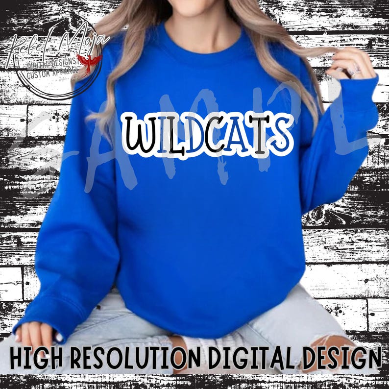 Wildcats Mascot PNG Bundle: Blue & White Digital Designs (300 Dpi) - Etsy
