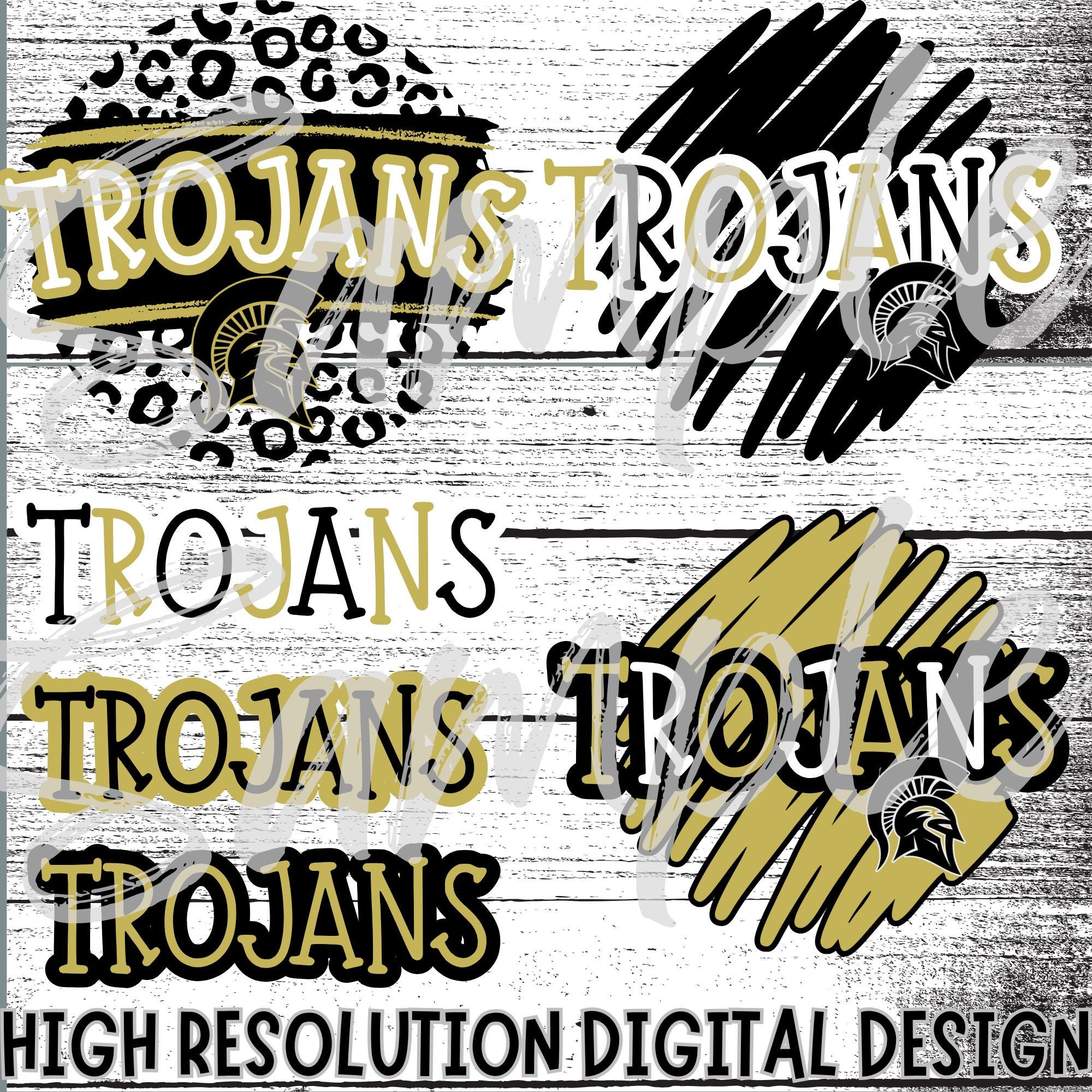 Trojans Mascot PNG Bundle: Black, Gold & Vegas Gold Digital Designs - Etsy