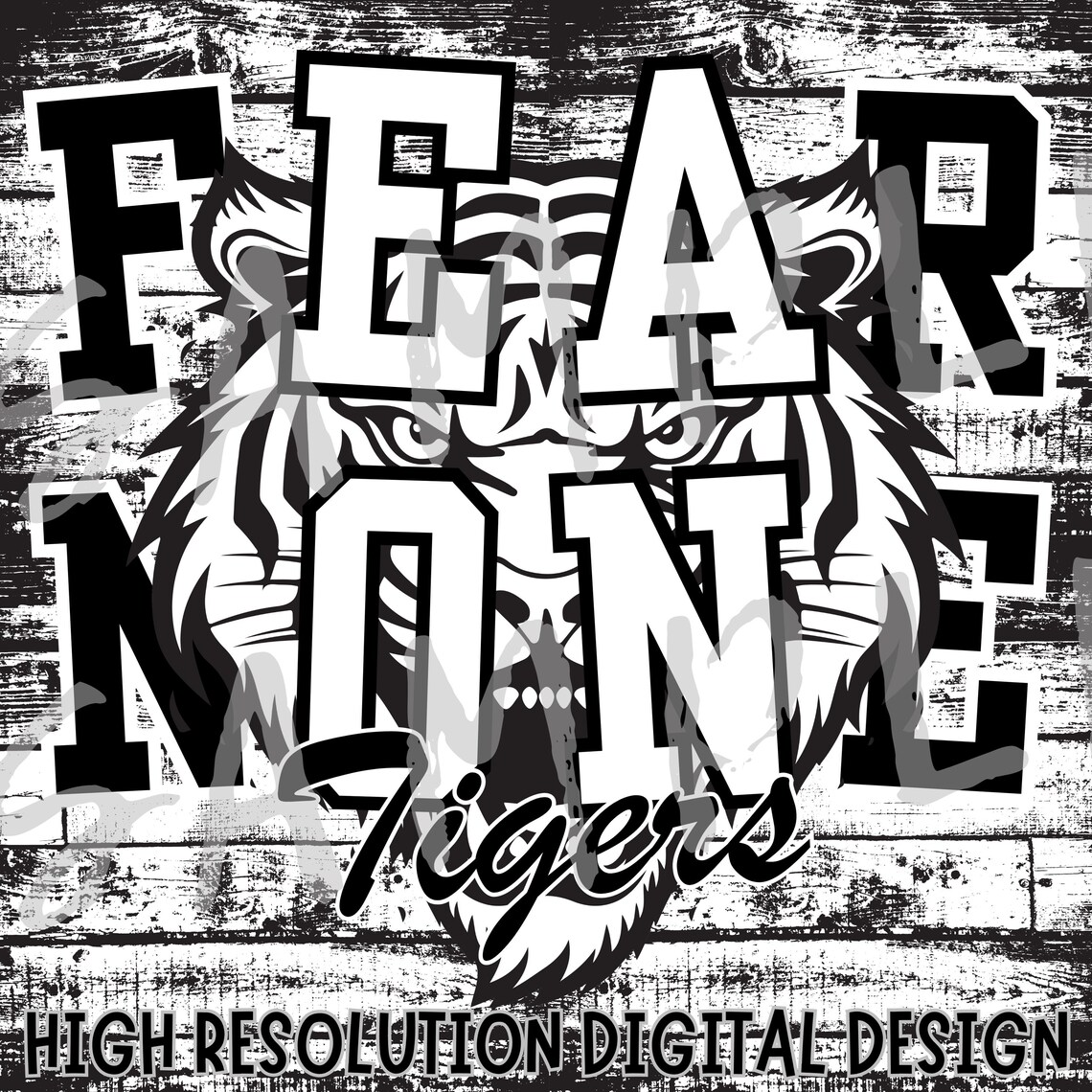 Tigers Fear None Mascot: High-resolution Digital Design (PNG) - Etsy