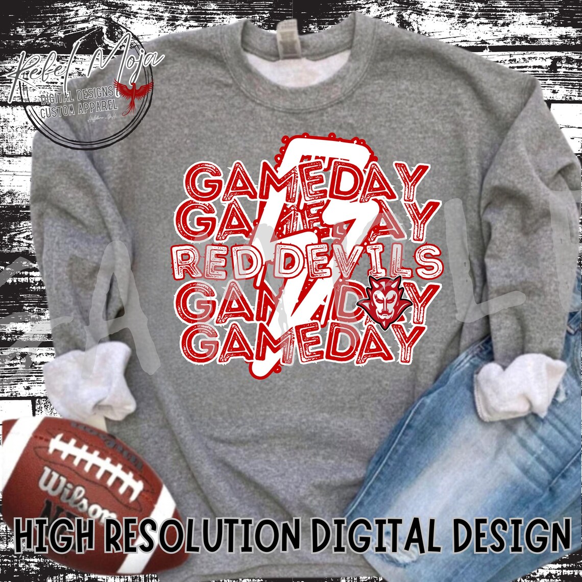 Red Devils Mascot Digital Download, Gameday Png, Repeat Png, - Etsy
