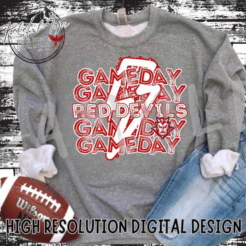 Red Devils Mascot Digital Download, Gameday Png, Repeat Png, - Etsy