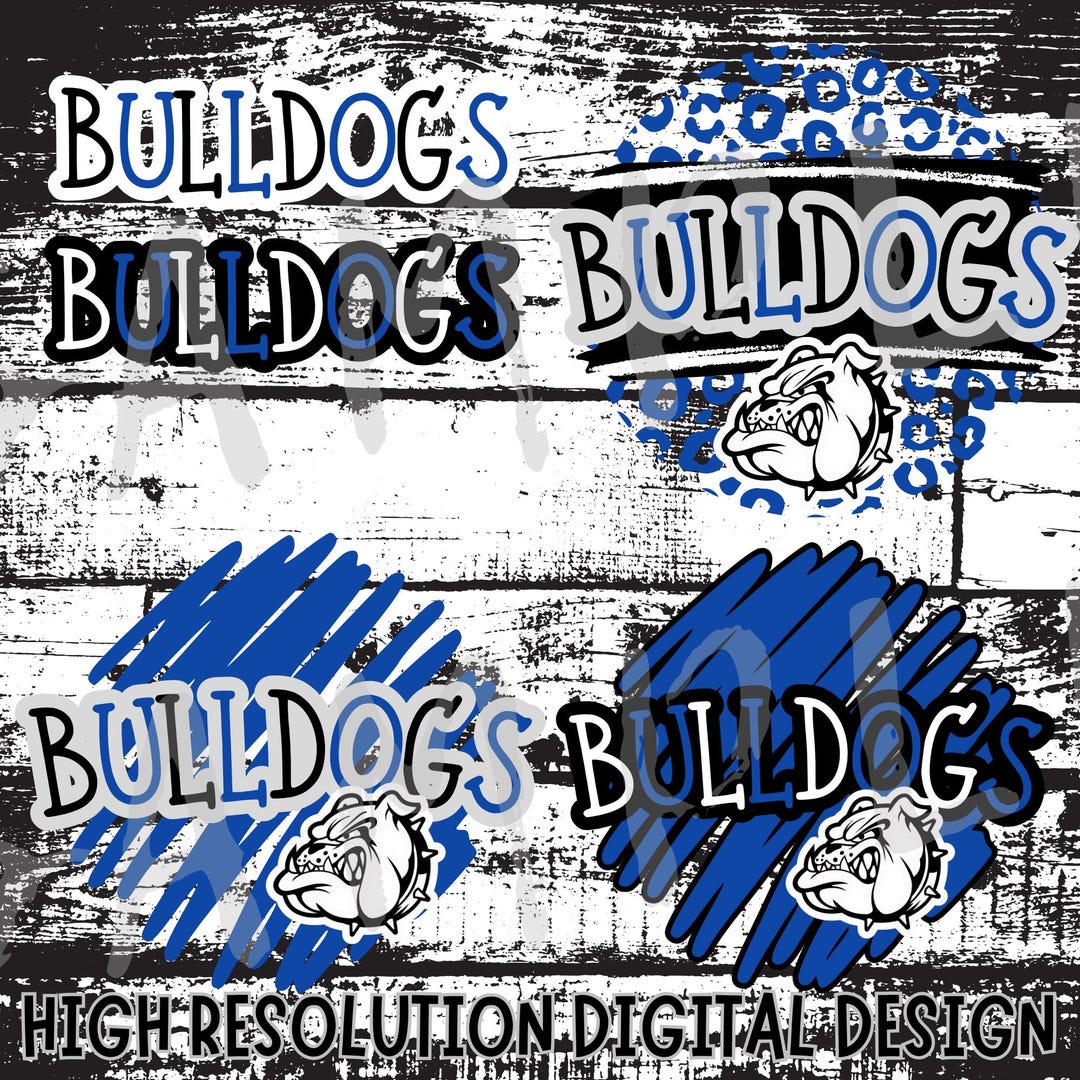 Blue Bulldogs Mascot Digital Download Png Bundle Preppy Bulldogs Png ...