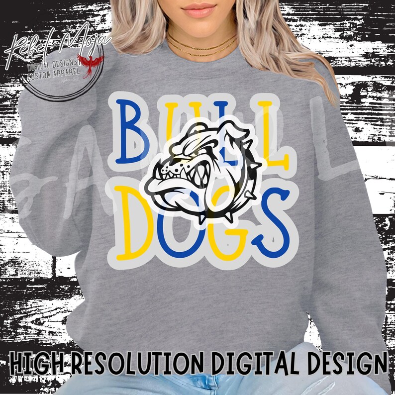 Bulldogs Mascot Digital Download Png Big Print Bulldogs Png Blue and ...
