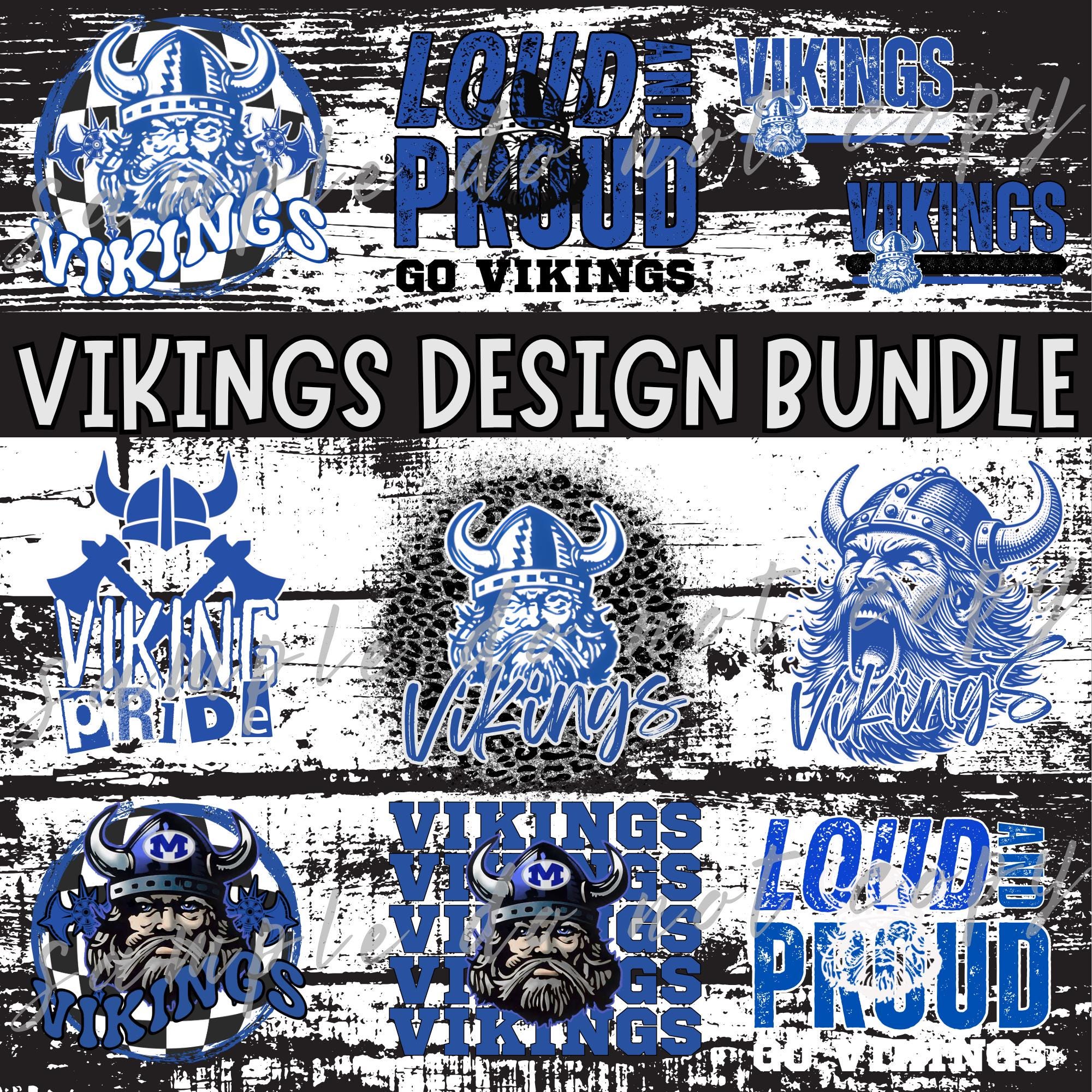 Vikings Mascot Digital Download Png Bundle, 10 Design Bundle Pack for ...