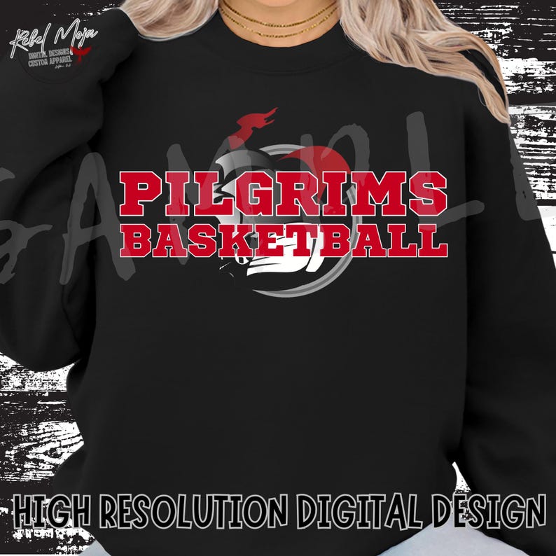 Pilgrims Basketball Digital Download Png Bundle Red Pilgrims Mascot Png ...