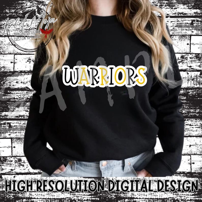 Warriors Mascot PNG Bundle: Black and Gold (digital Download) - Etsy