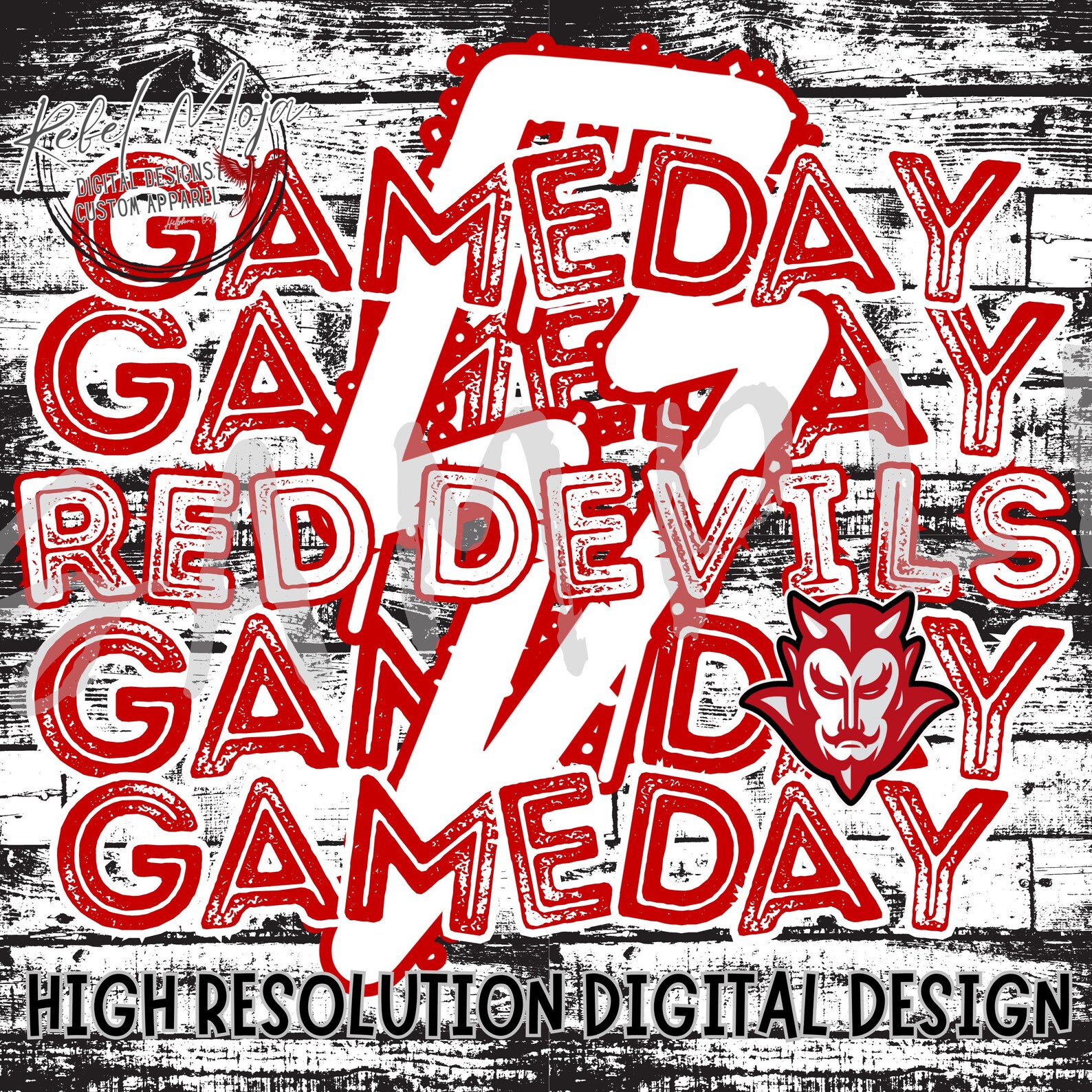 Red Devils Mascot Digital Download, Gameday Png, Repeat Png, - Etsy