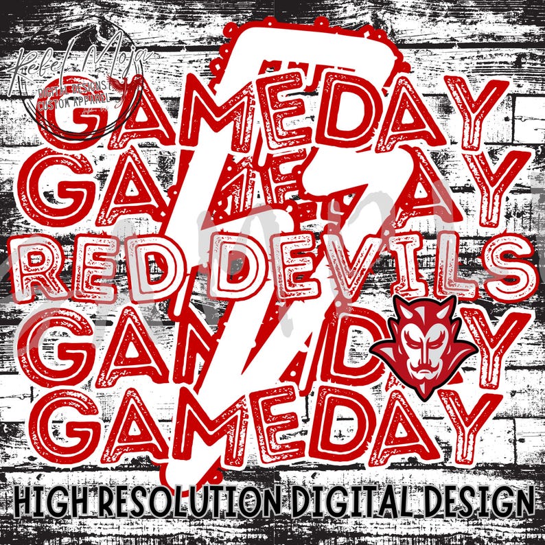 Red Devils Mascot Digital Download, Gameday Png, Repeat Png, - Etsy