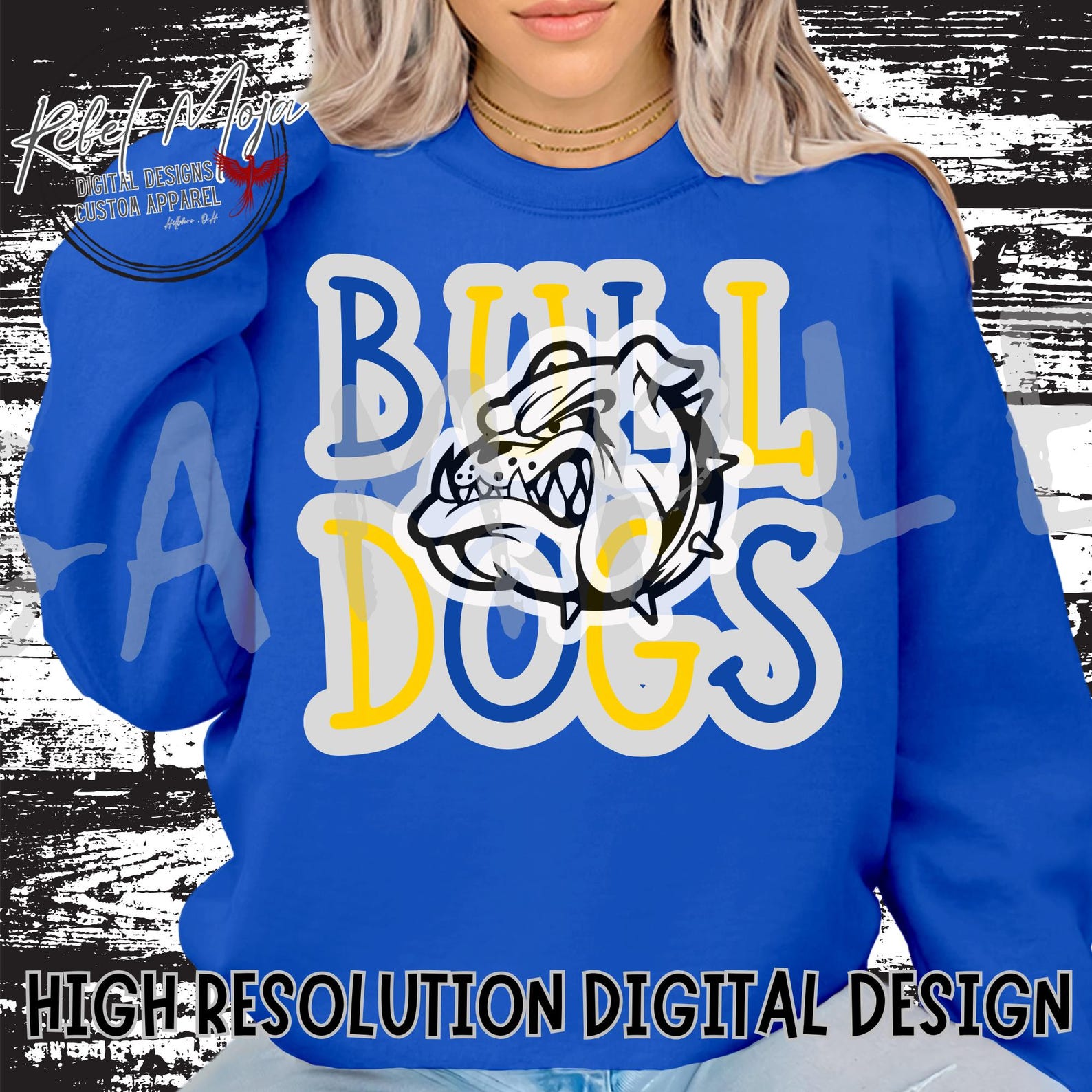 Bulldogs Mascot Digital Download Png Big Print Bulldogs Png Blue and ...
