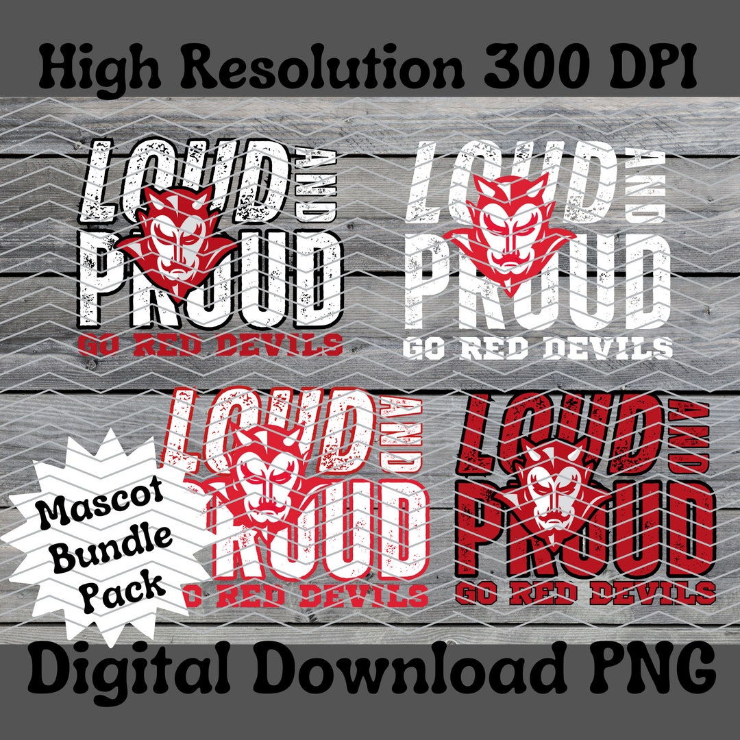 Red Devils Loud and Proud Mascot Bundle Digital Download PNG - Etsy