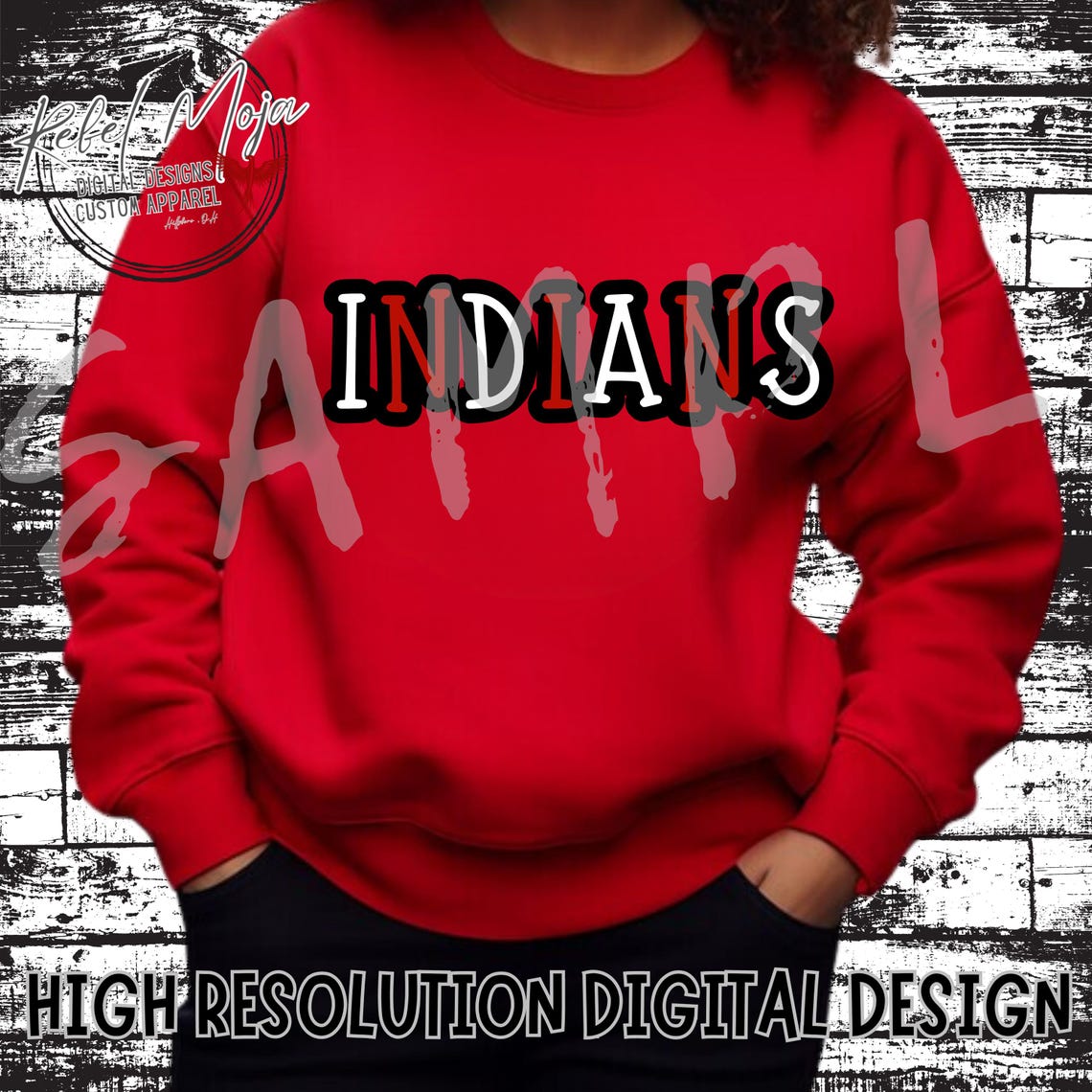 Preppy Indians Digital Download Png Bundle, Indians Mascot Bundle, Red ...