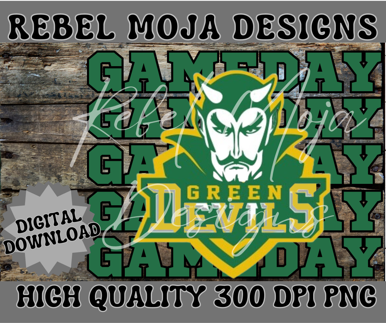 Green Devils Game Day Mascot Digital Download PNG - Etsy