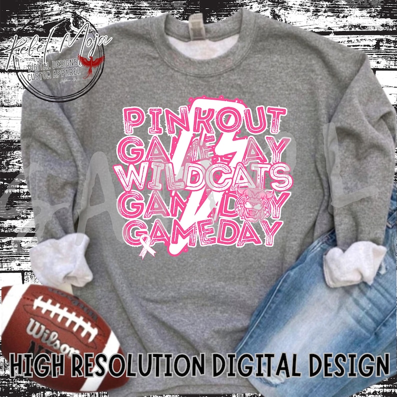 Pink Out Wildcats Mascot PNG: Gameday Design (digital Download) - Etsy