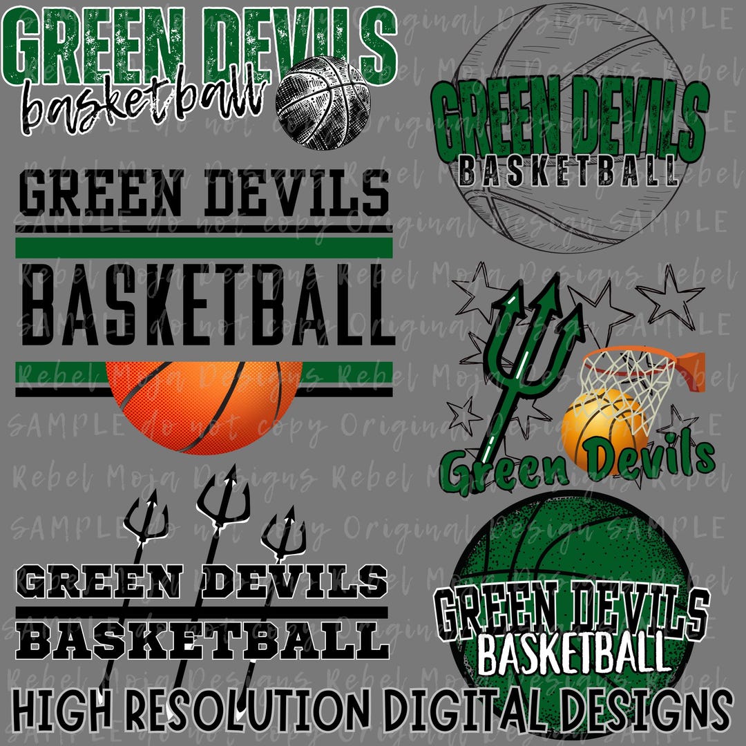 Green Devils Basketball Digital Download Png Bundle Green Devils Mascot ...