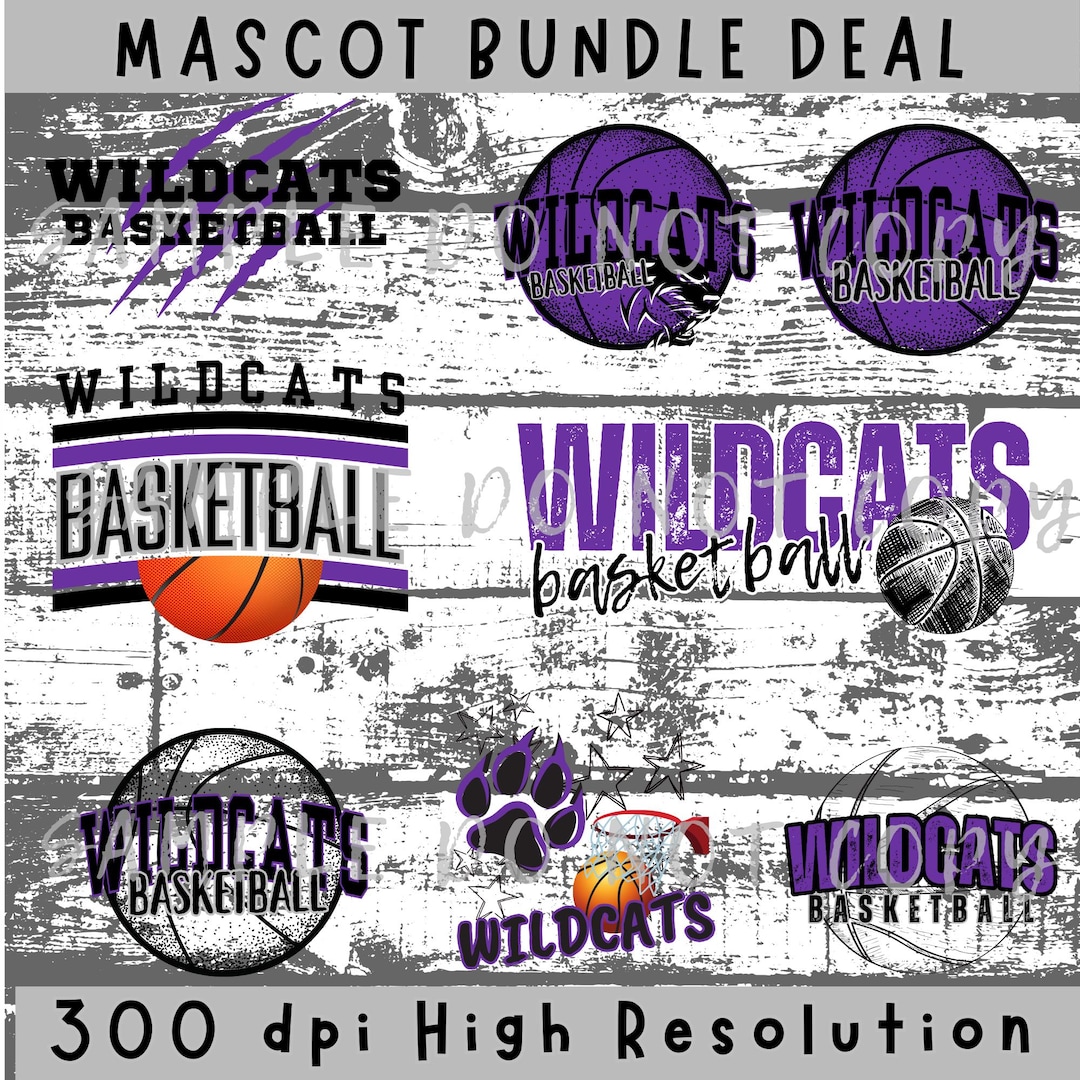 Wildcats Basketball Digital Download Png Bundle in Purple, Purple ...