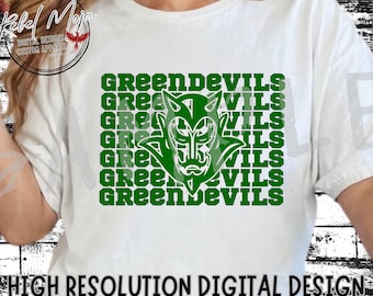 Green Devils Game Day Mascot Digital Download PNG - Etsy
