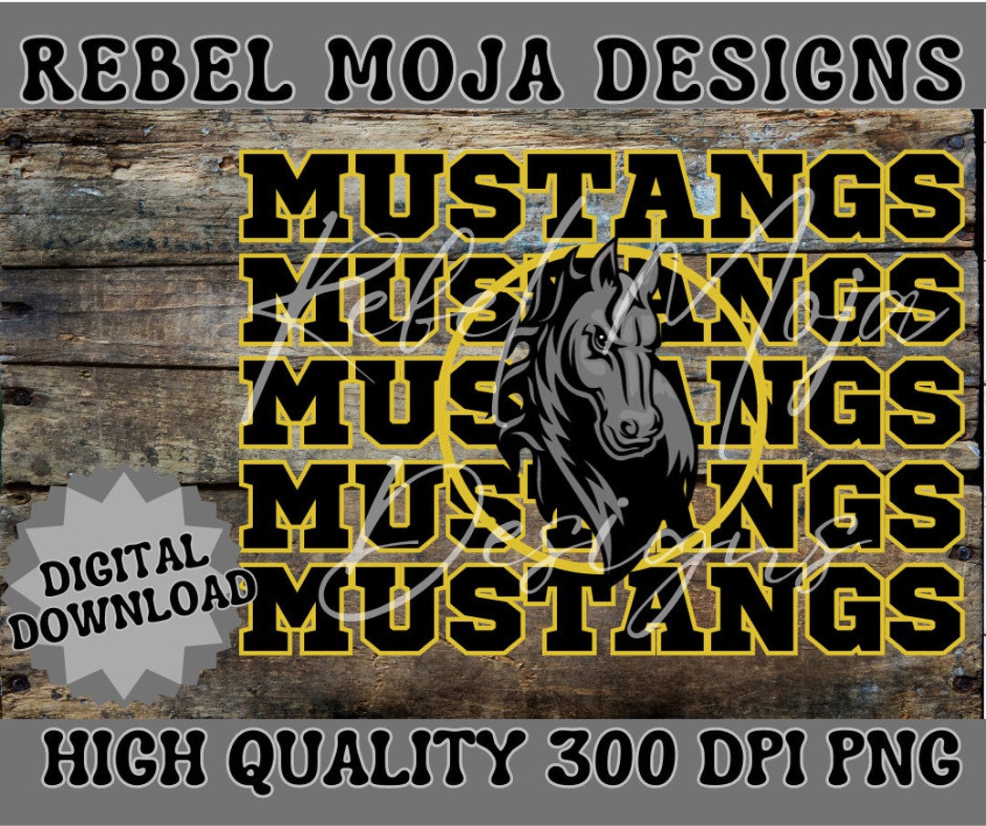 Mustangs 2 Pack Mascot Digital Download PNG Spirit Wear - Etsy