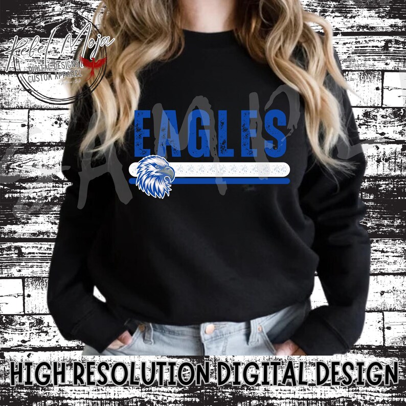 Eagles Mascot PNG Bundle: Blue & White Digital Download - Etsy