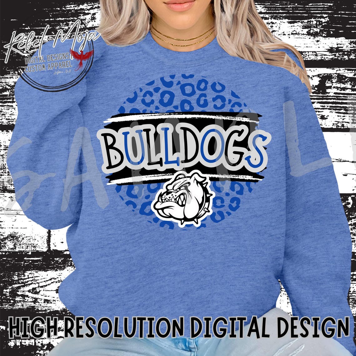 Blue Bulldogs Mascot Digital Download Png Bundle Preppy Bulldogs Png ...