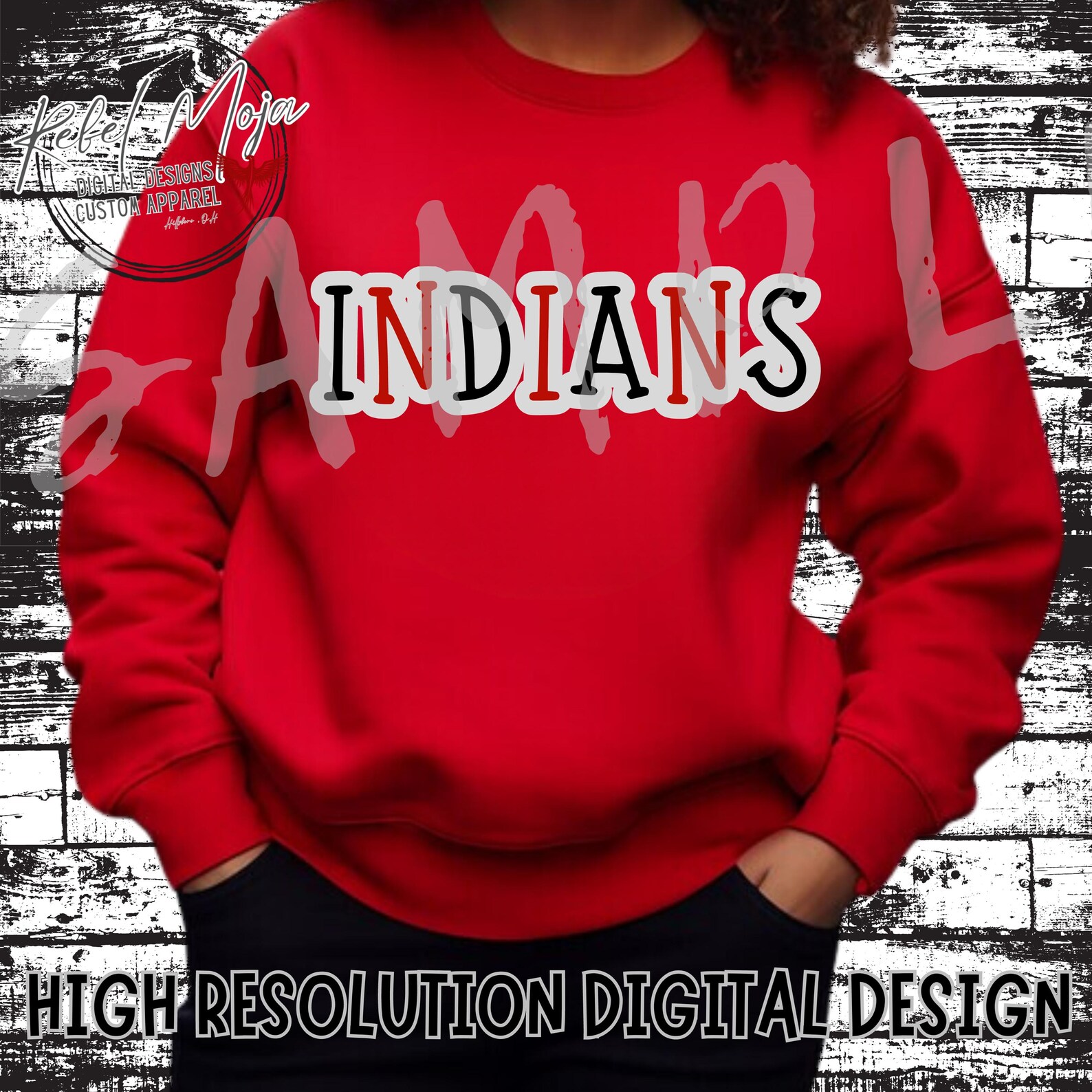 Preppy Indians Digital Download Png Bundle, Indians Mascot Bundle, Red ...
