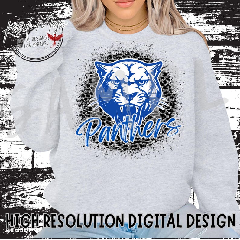 Blue Panthers Mascot PNG Bundle: School Spirit Designs (digital ...