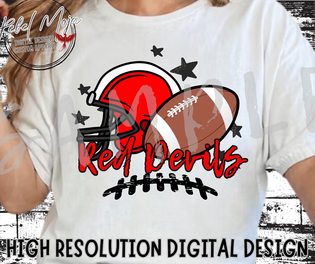 Red Devils Mascot Football Digital Download PNG - Etsy