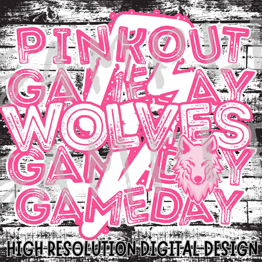 Wolves Pink Out Digital Download Png, Wolves Mascot Png, Wolves Pinkout ...
