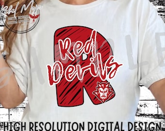 Red Devils Mascot Stars Digital Download PNG - Etsy