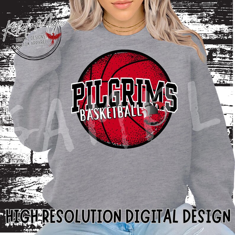 Pilgrims Basketball Digital Download Png Bundle Red Pilgrims Mascot Png ...