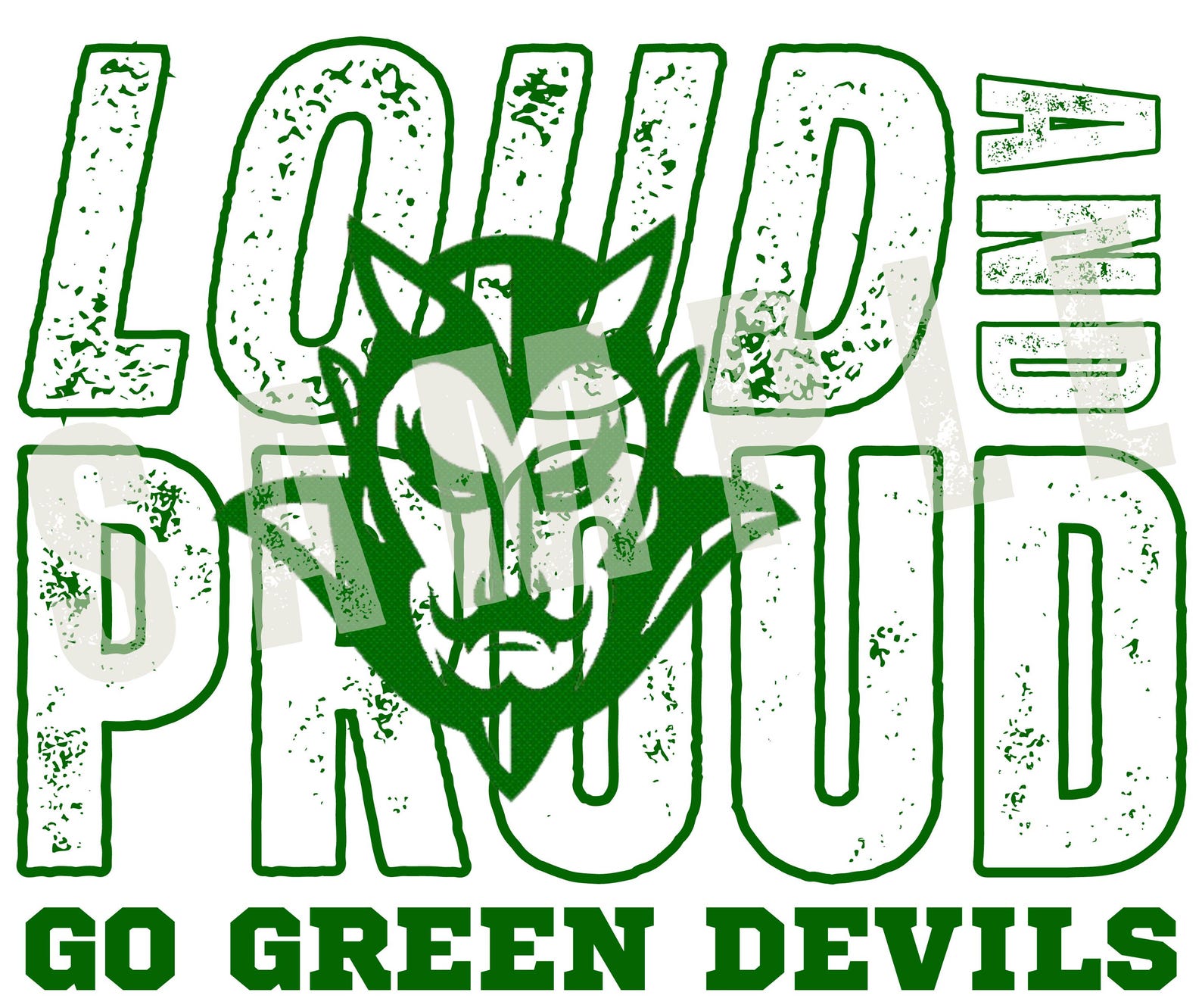 Green Devils Loud and Proud Mascot Spirit Wear Digital Download PNG 2 ...
