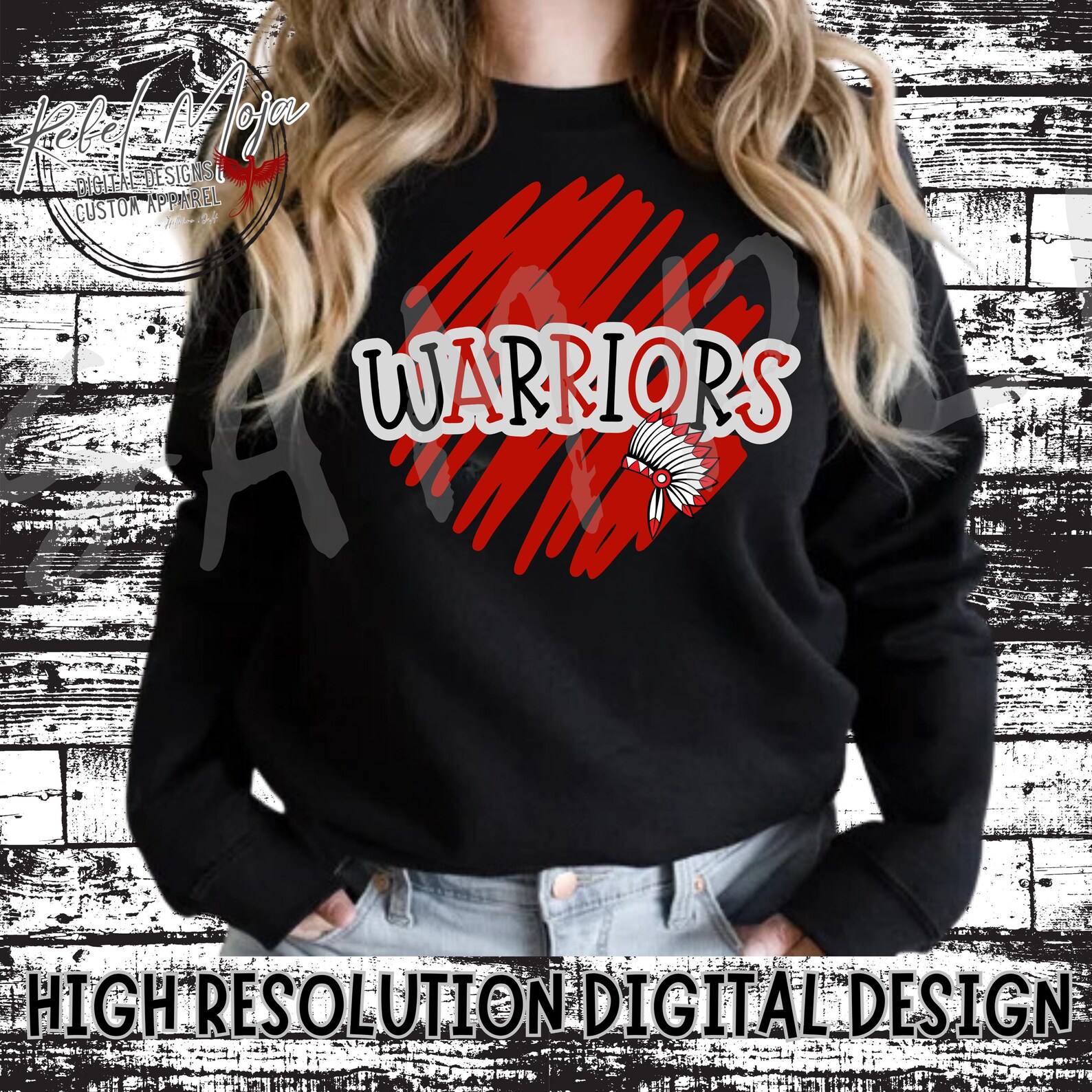Warriors Mascot PNG: Red & White Digital Download - Etsy